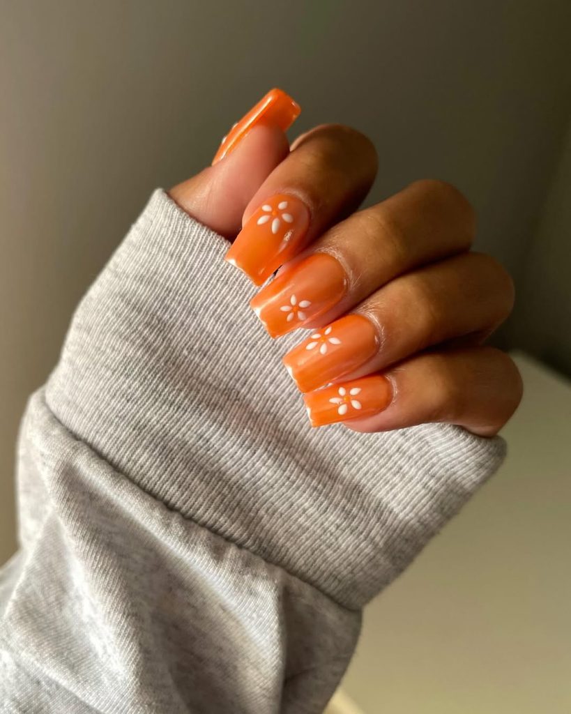 Cute and Beautiful Orange Nails – Pathter